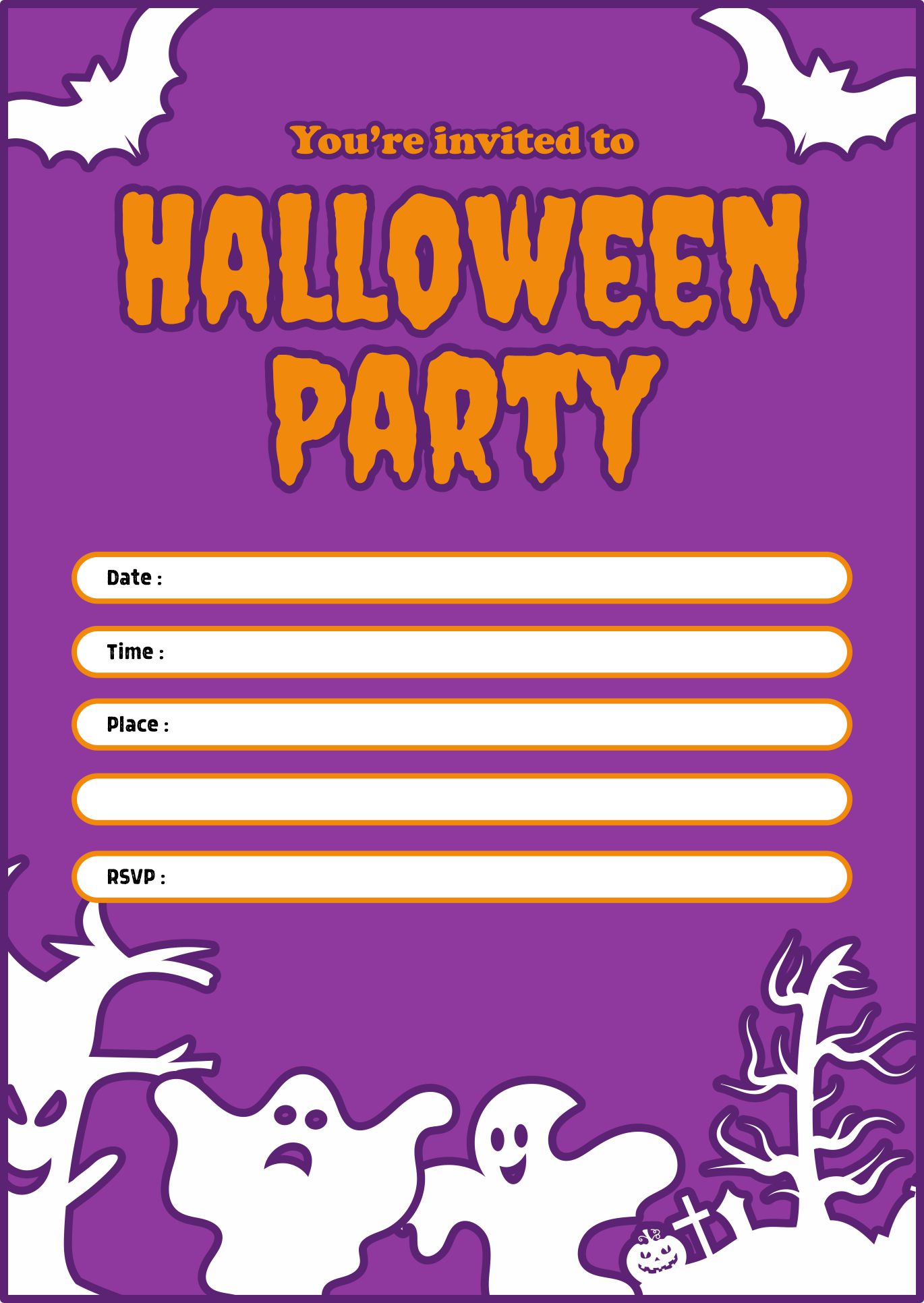 15 Best Free Printable Blank Halloween Invitations Printablee