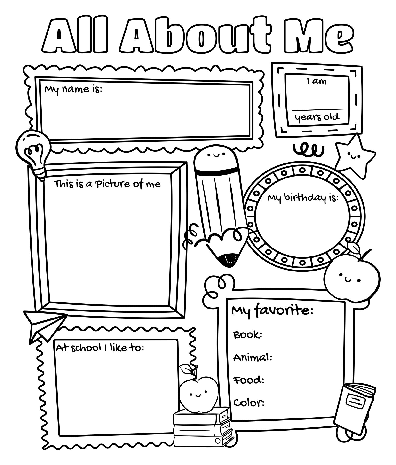 4 Best About me Preschool Printable PDF For Free At Printablee
