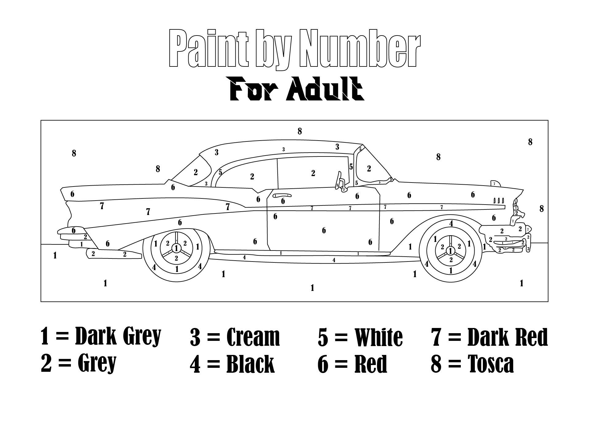 6 Best Printable Paint By Numbers For Adults Printablee