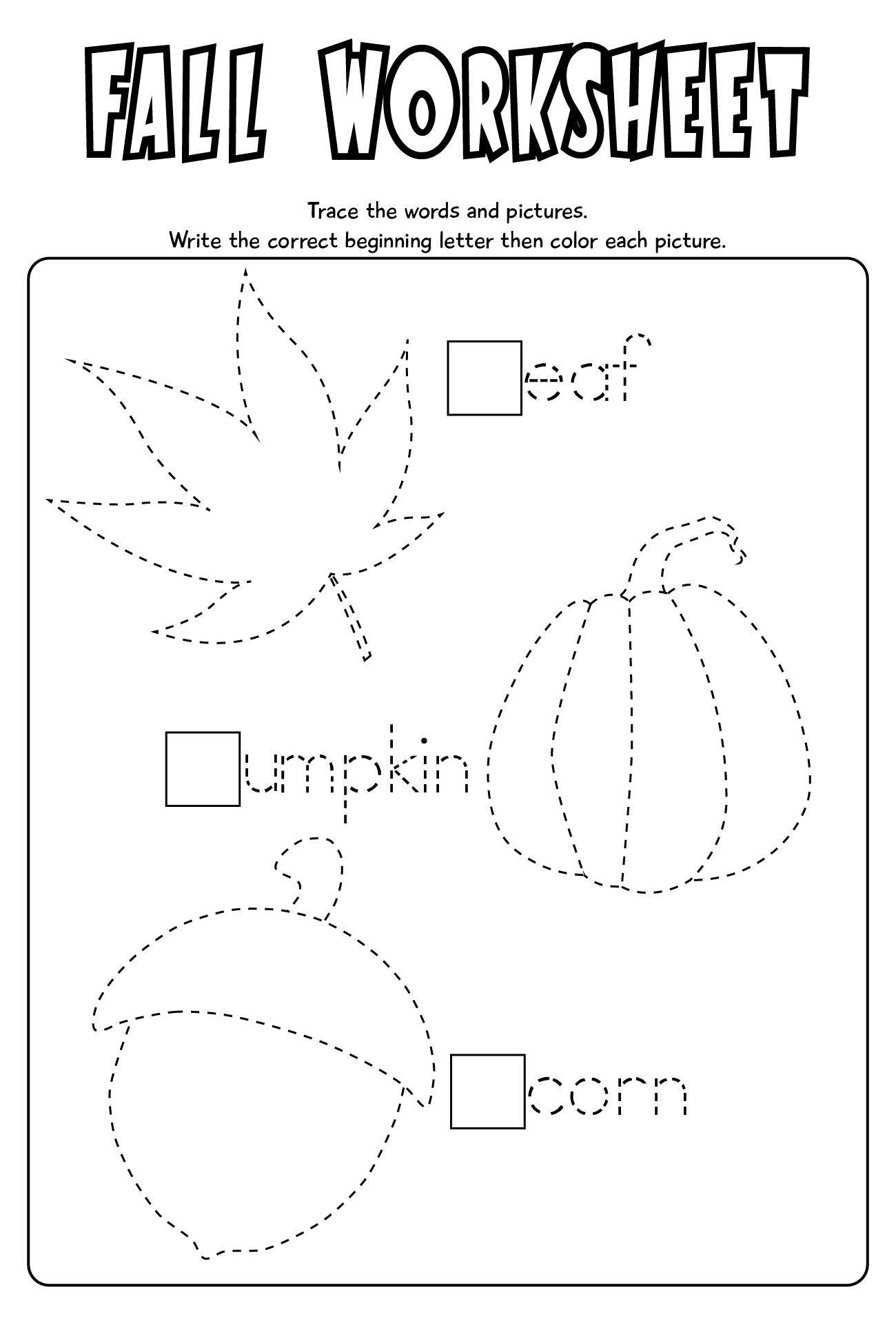 10 Best Free Printable Fall Worksheets - printablee.com