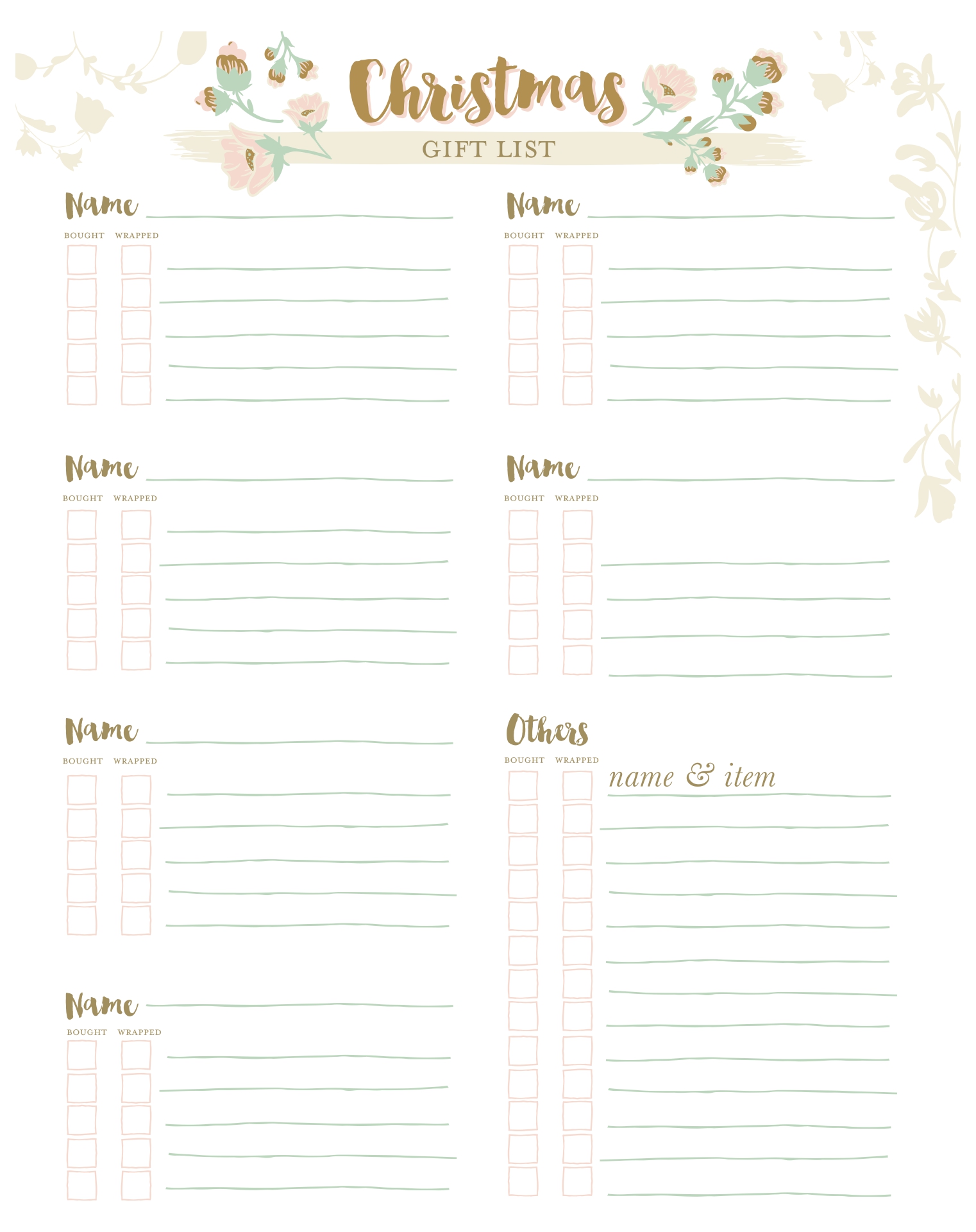 5 Best Free Printable Christmas Organization Lists Printablee