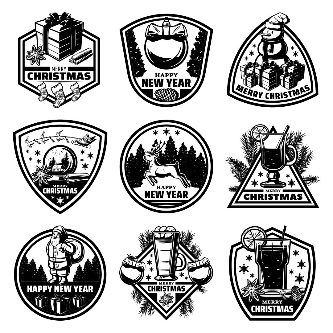 8 Best Printable Christmas Tags Black Printablee