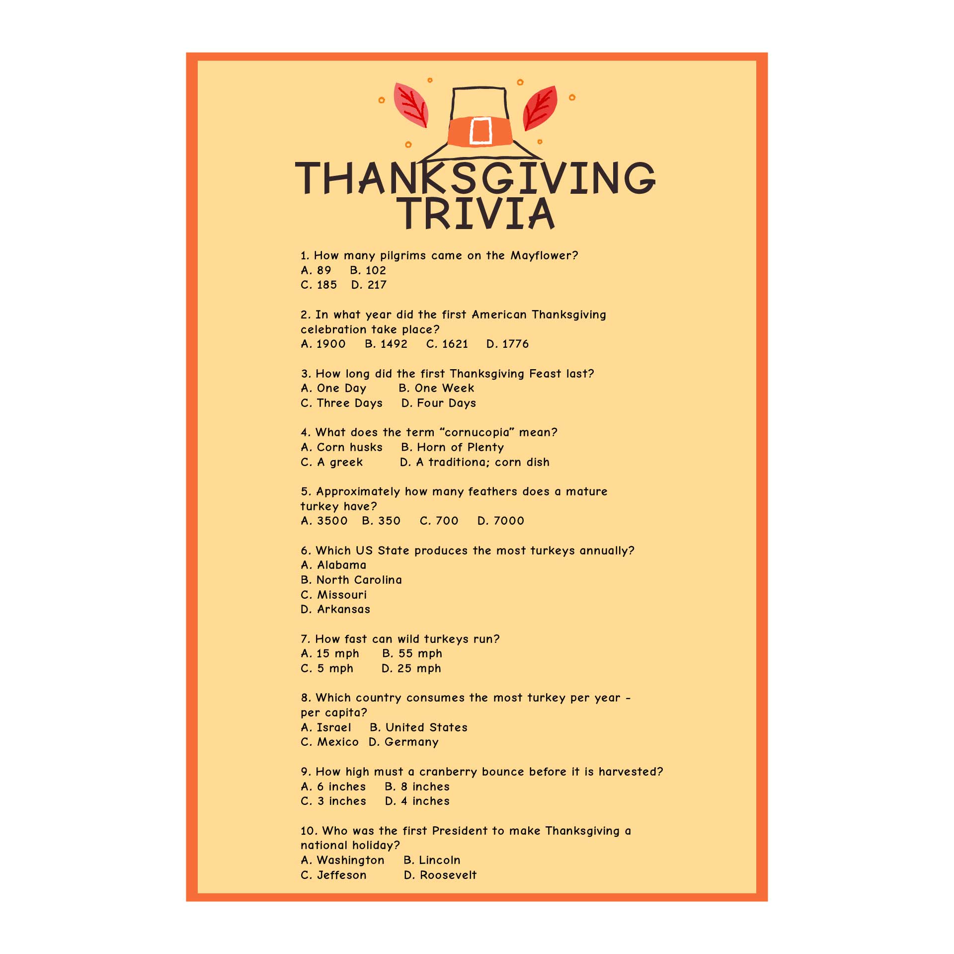 Thanksgiving Trivia And Answers 12 Free PDF Printables Printablee Thanksgiving Trivia And Answers 12 Free PDF Printables Printablee