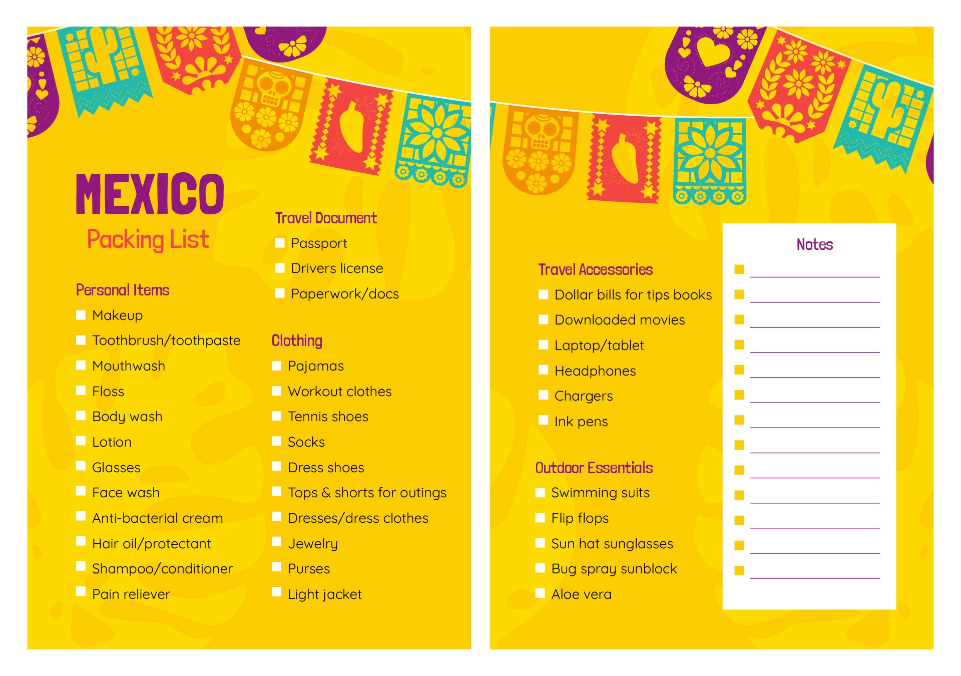 8 Best Mexico Summer Vacation Packing List Printable PDF For Free At 