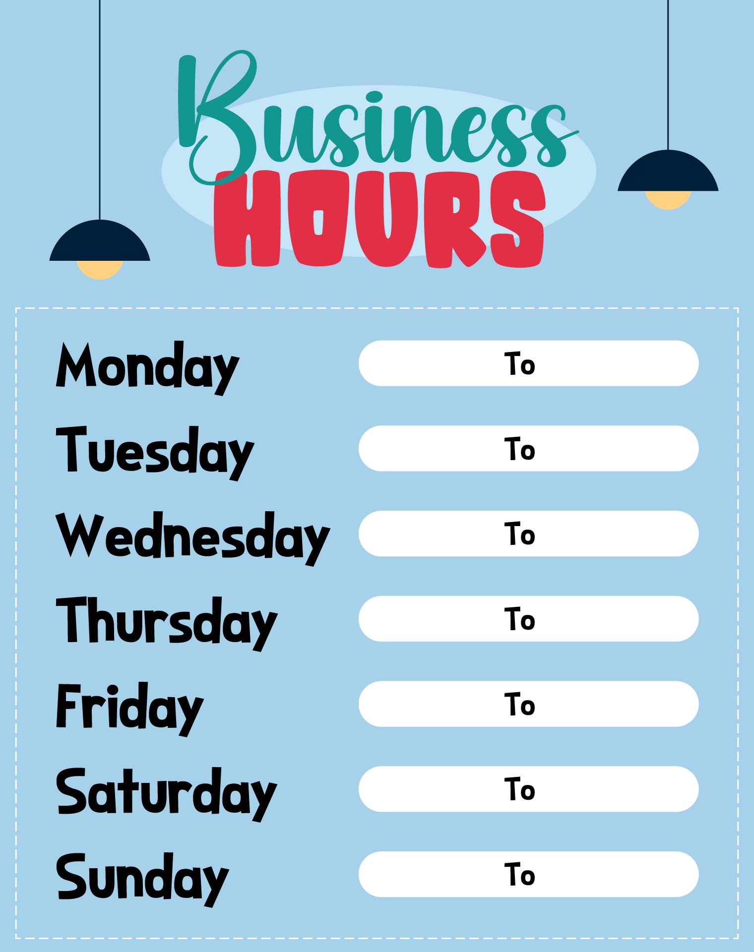 10 Best Free Printable Business Hours Sign Template Printablee