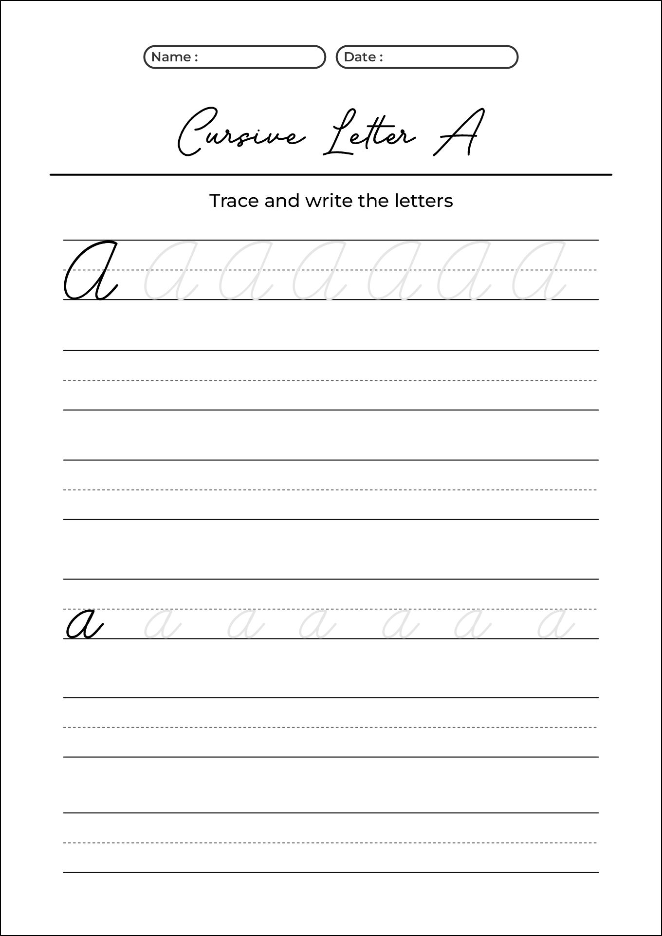 5 Best Cursive Lower Case Letters Printables Printablee