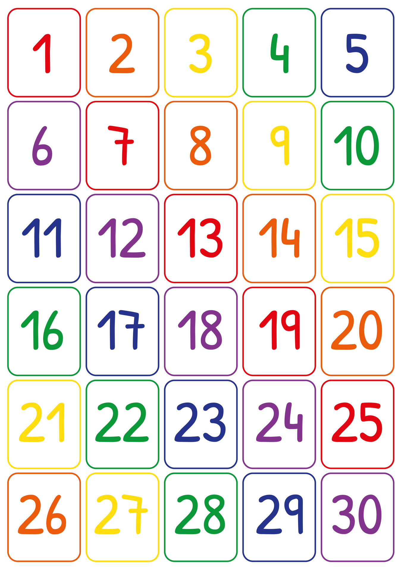10 Best Large Printable Numbers 1 30 Printablee