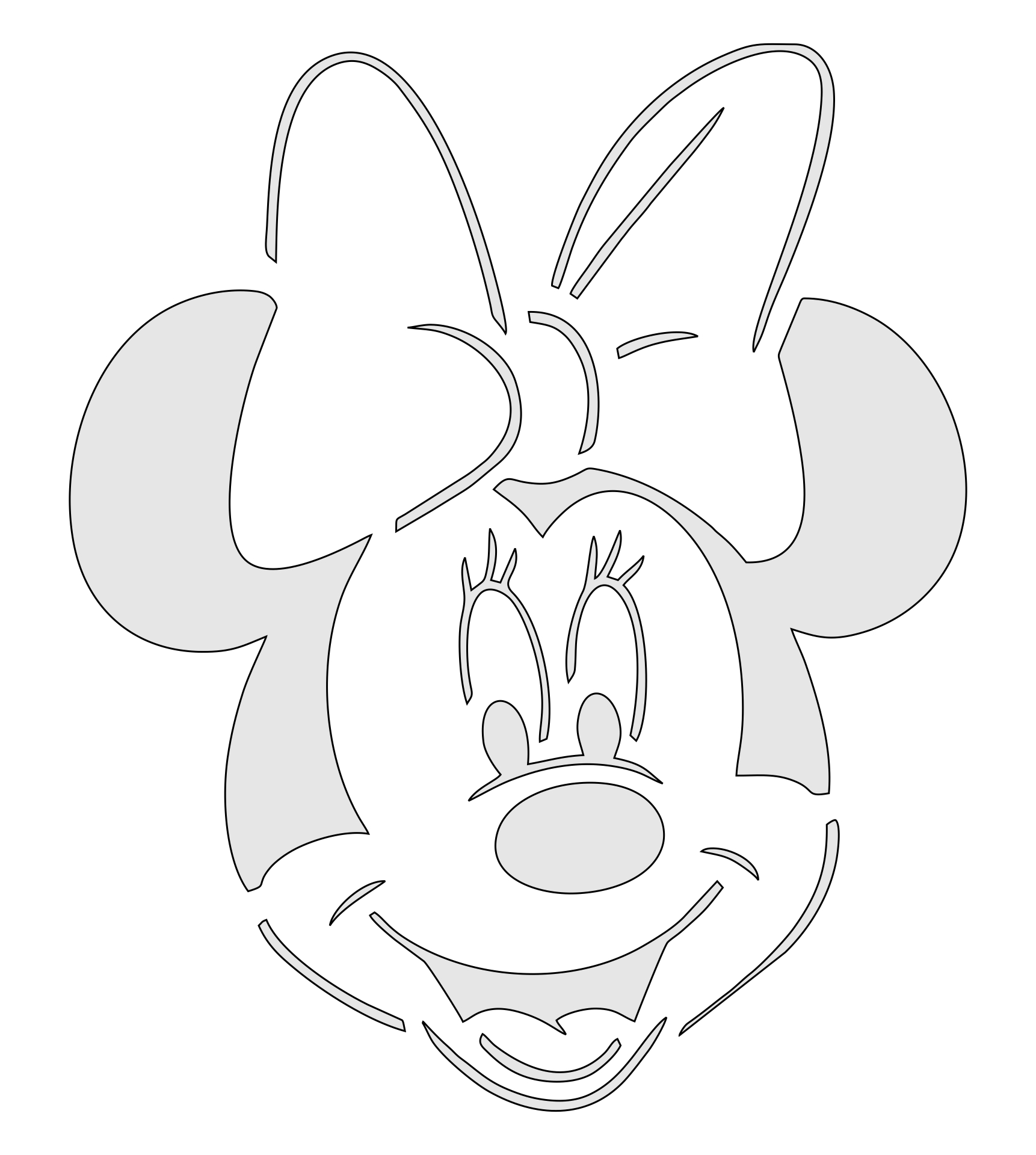 10 Best Minnie Mouse Stencil Printable PDF For Free At Printablee