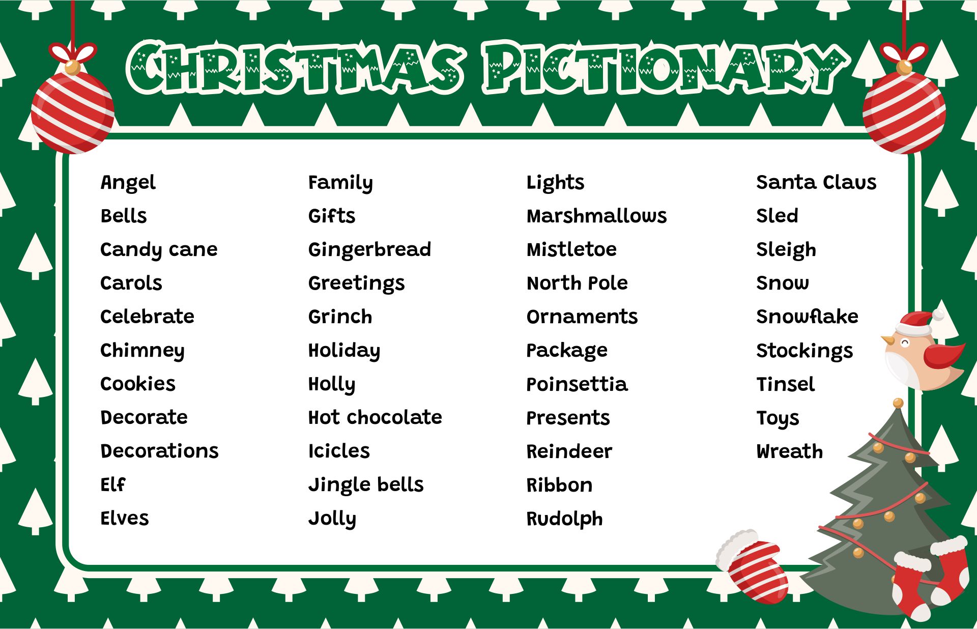 Printable Pictionary Words Printable Pictionary Words