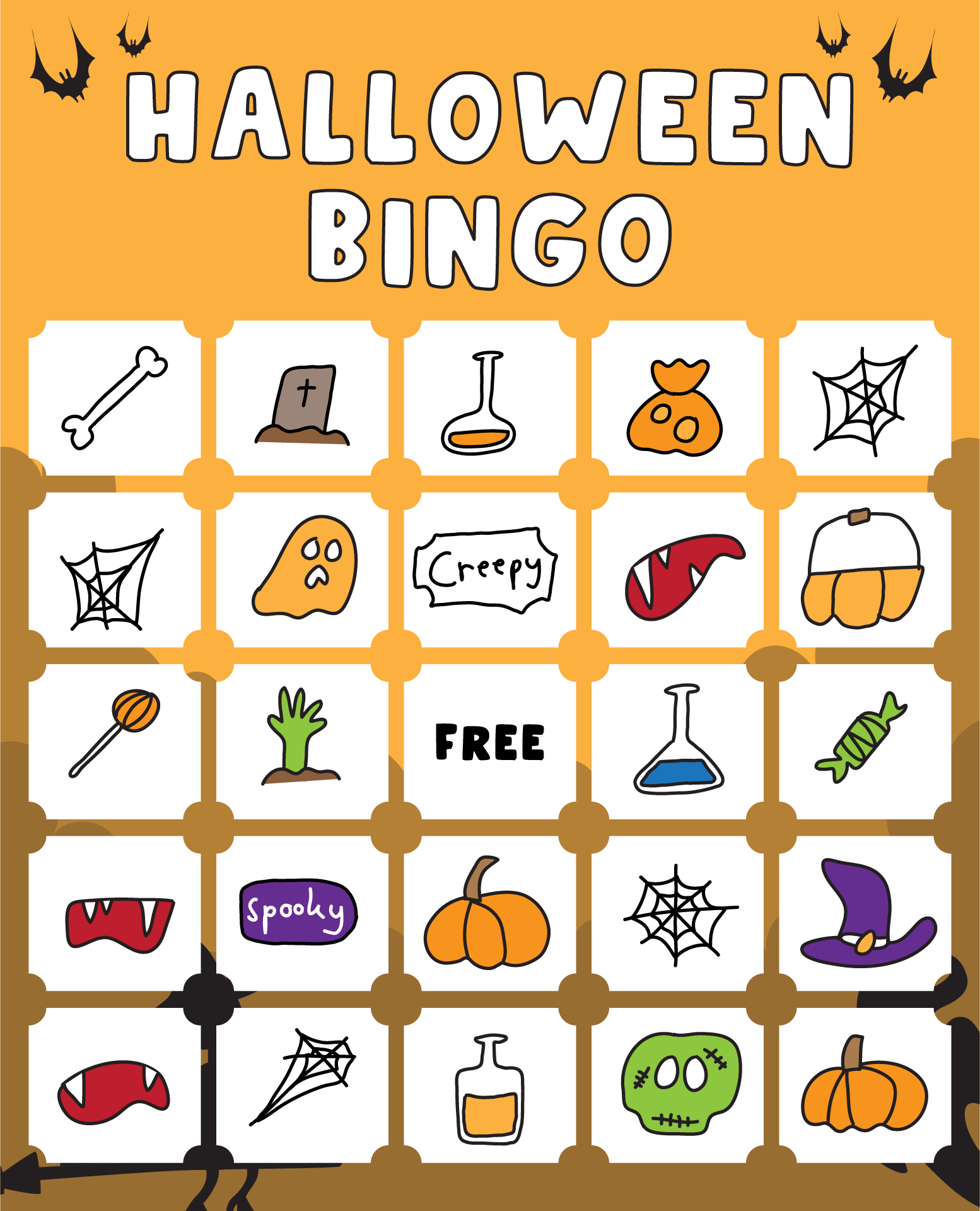 Printable Free Halloween Bingo Cards Printable Free Halloween Bingo Cards