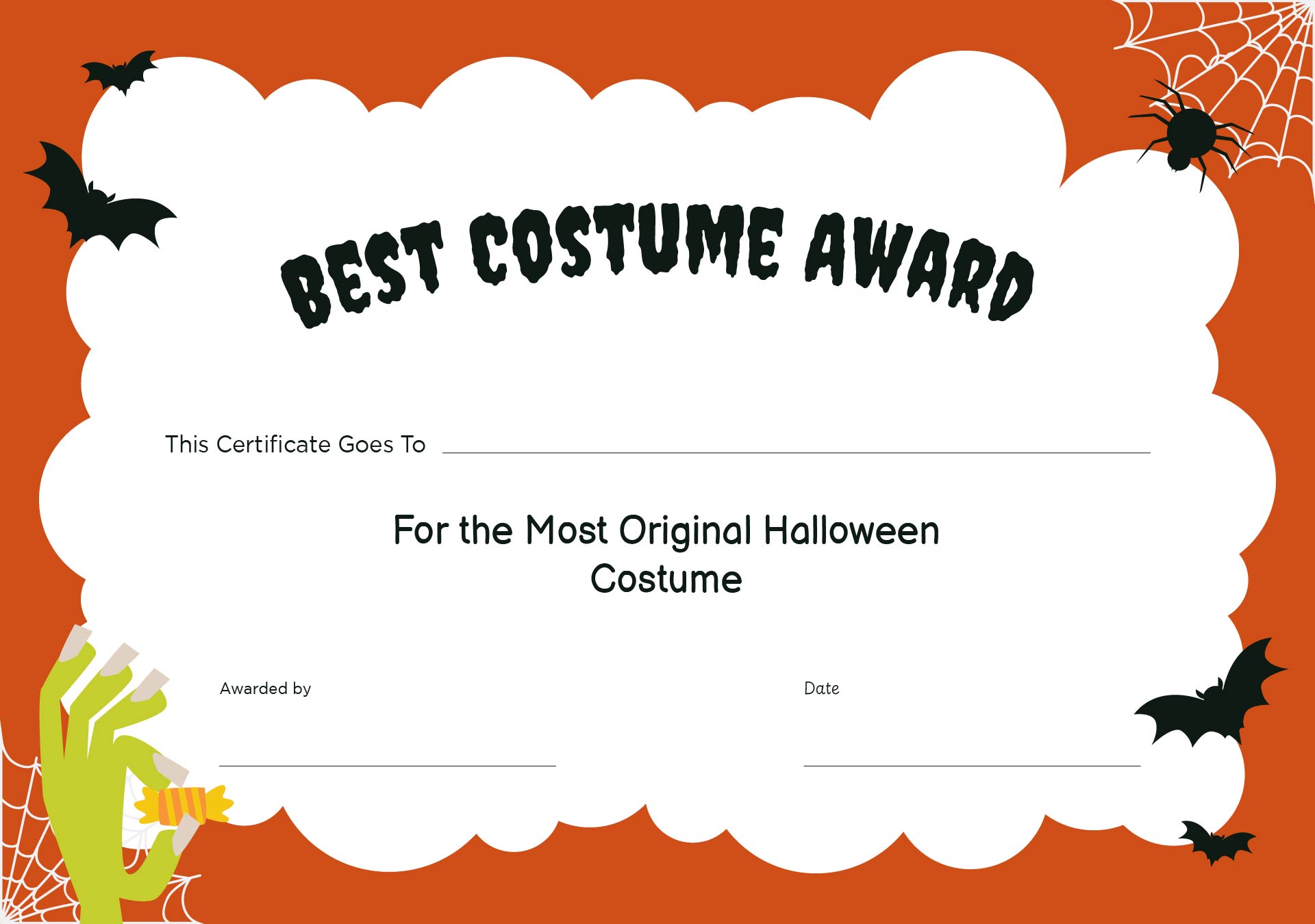 15 Best Halloween Costume Award Printable Certificates Images And