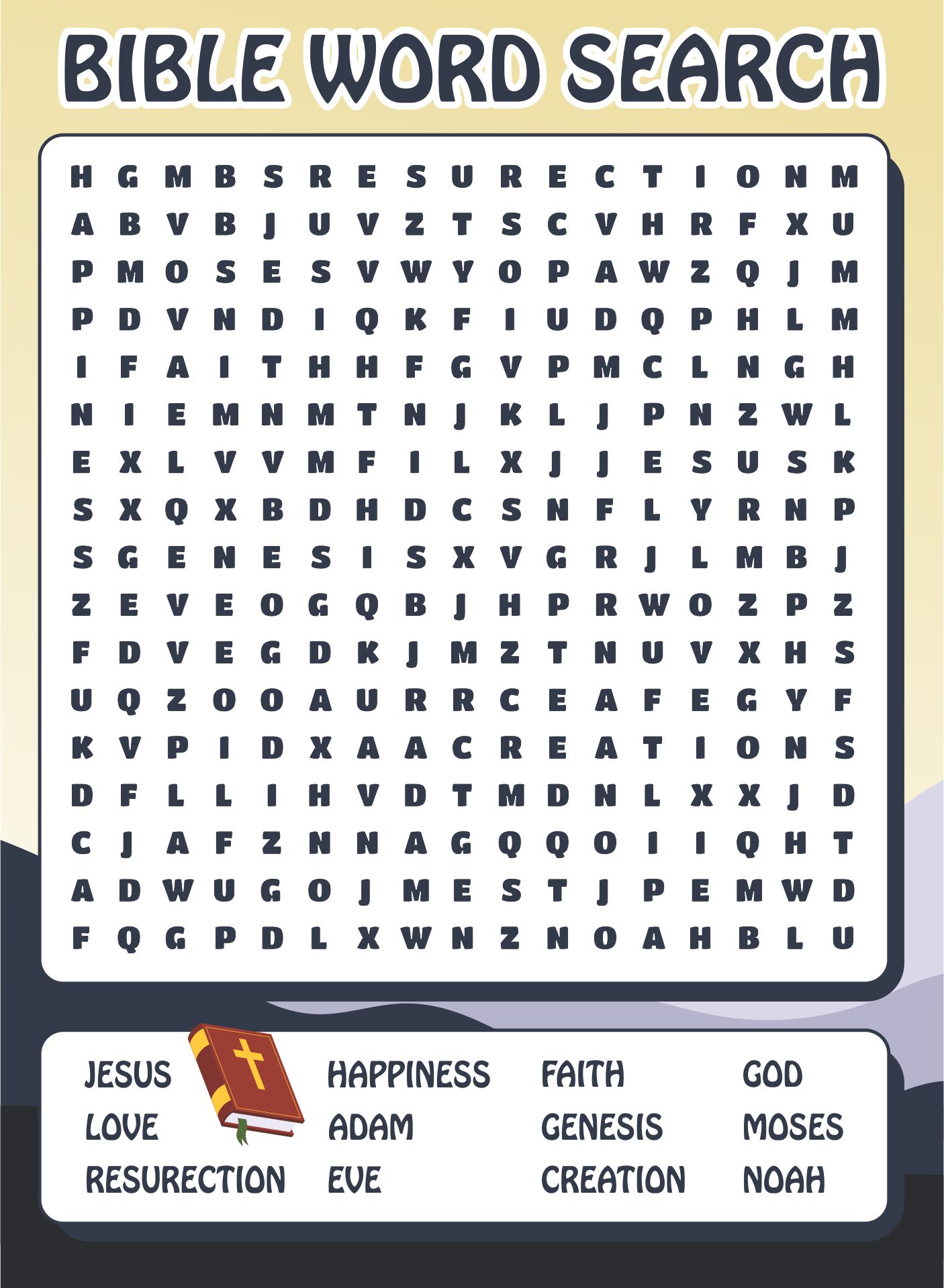Printable Bible Word Search Puzzles For Adults Word Search Maker
