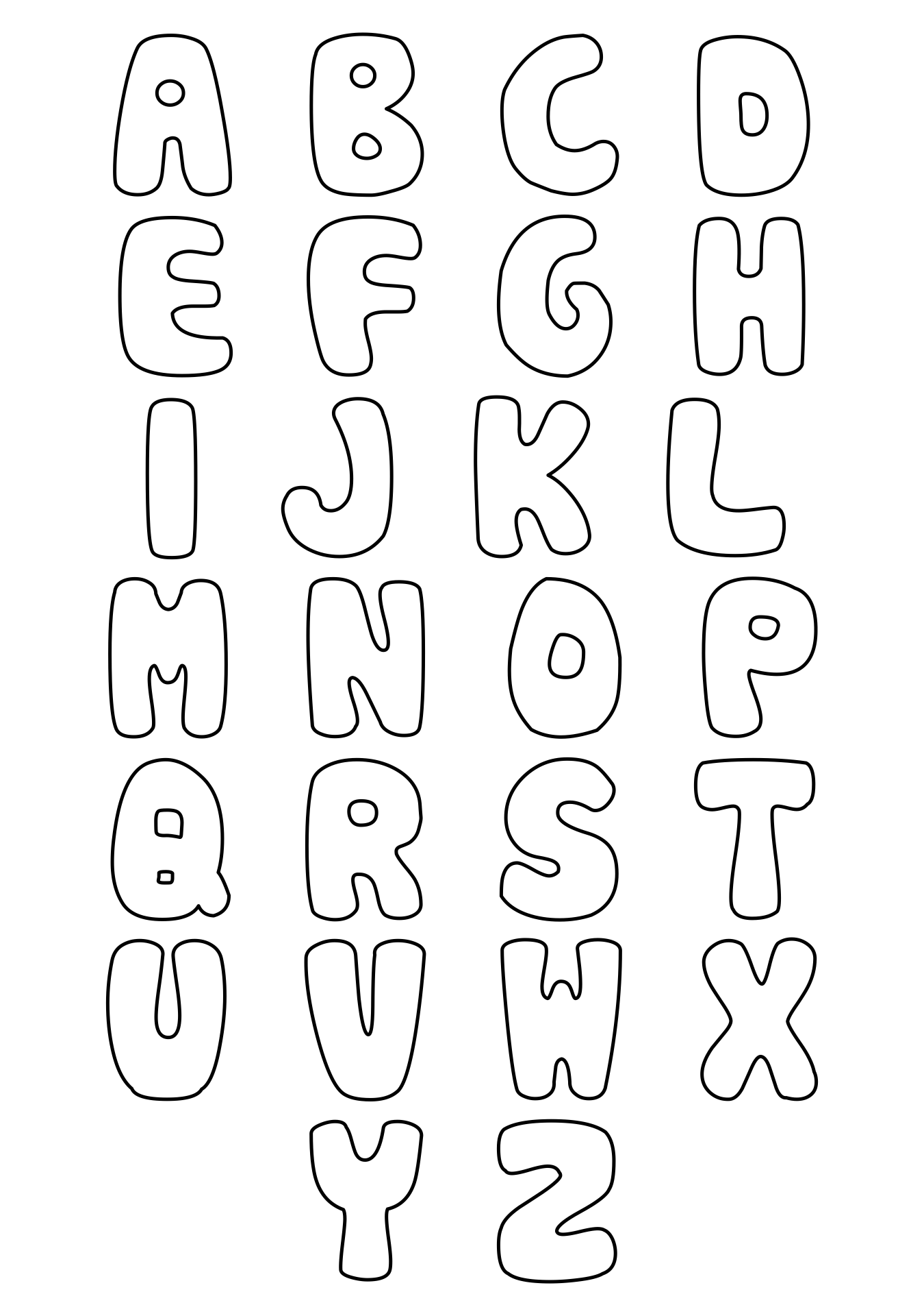 Printable Alphabet Bubble Letters