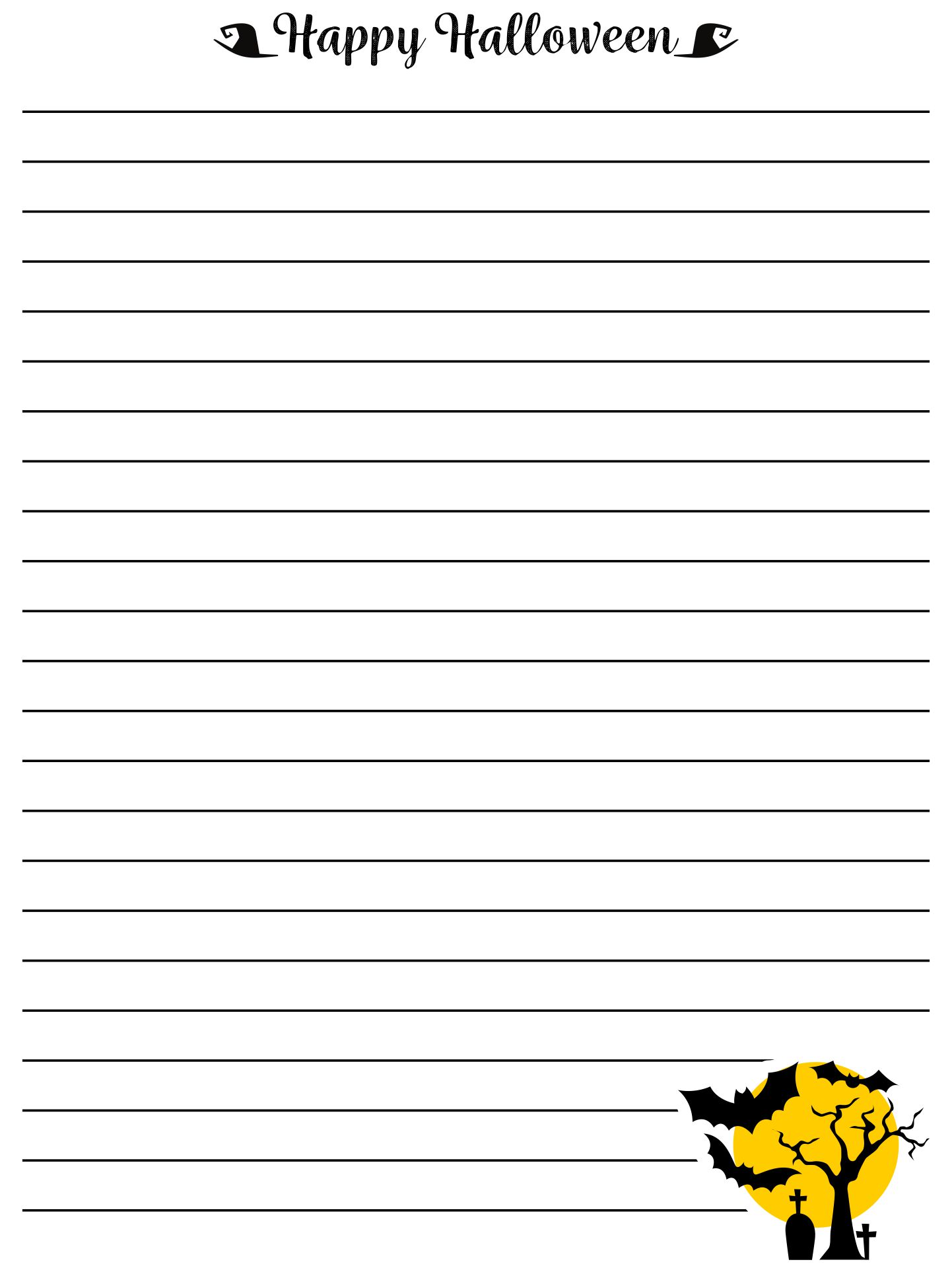15 Best Printable Halloween Writing Templates Printablee 15 Best Printable Halloween Writing Templates Printablee