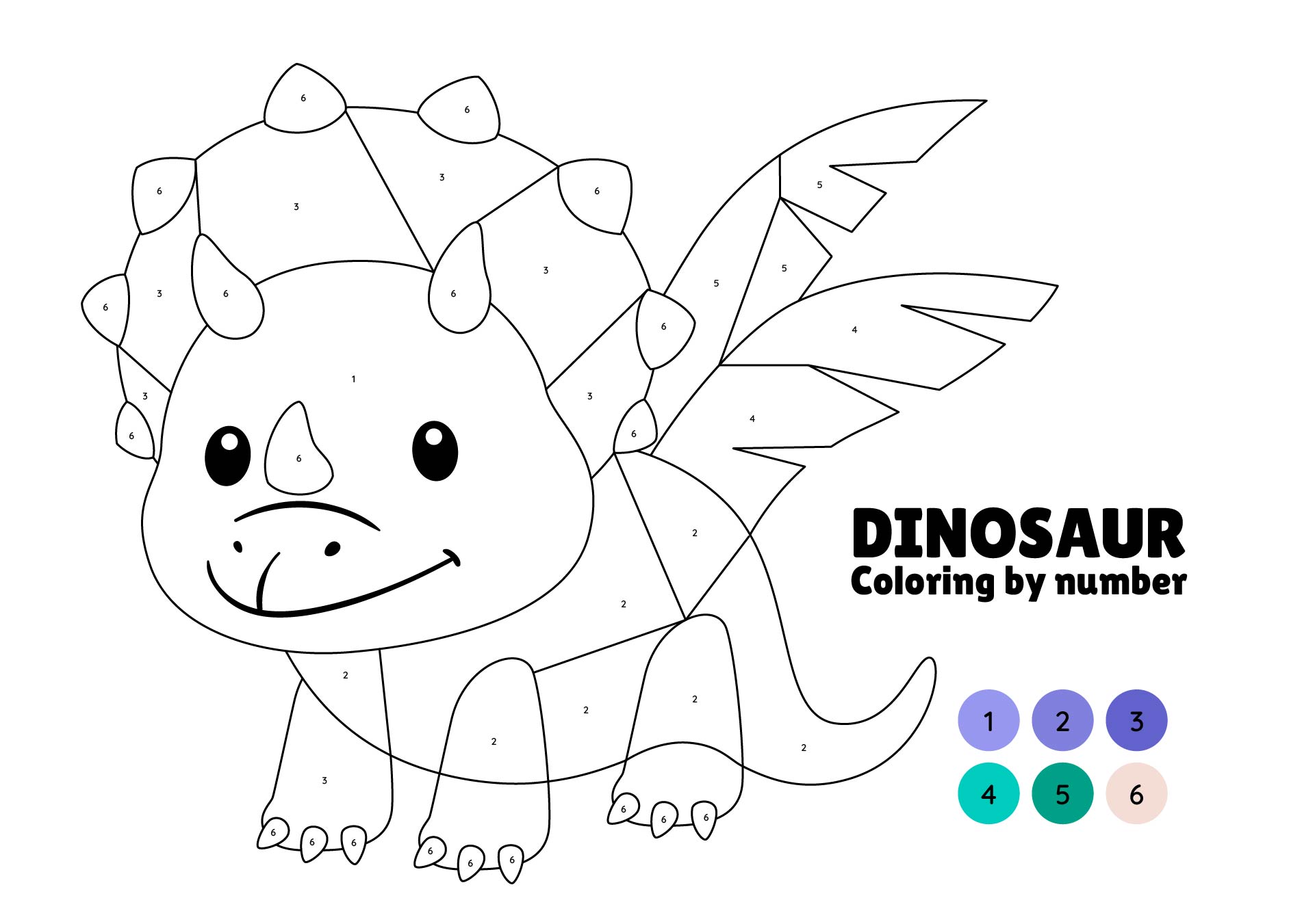 7 Best Dinosaur Color By Numbers Printable Printablee