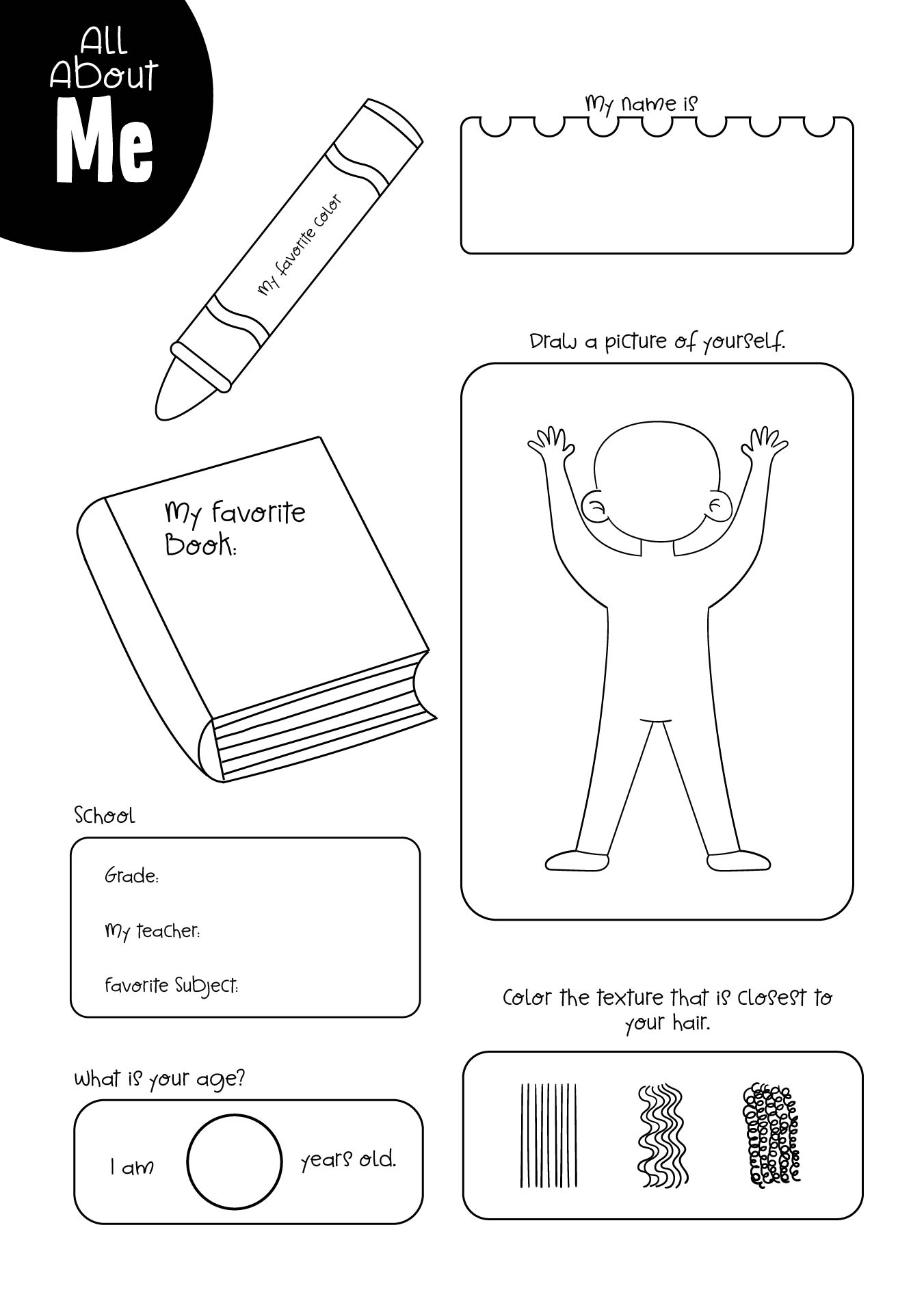 4 Best About me Printable Pages Printablee