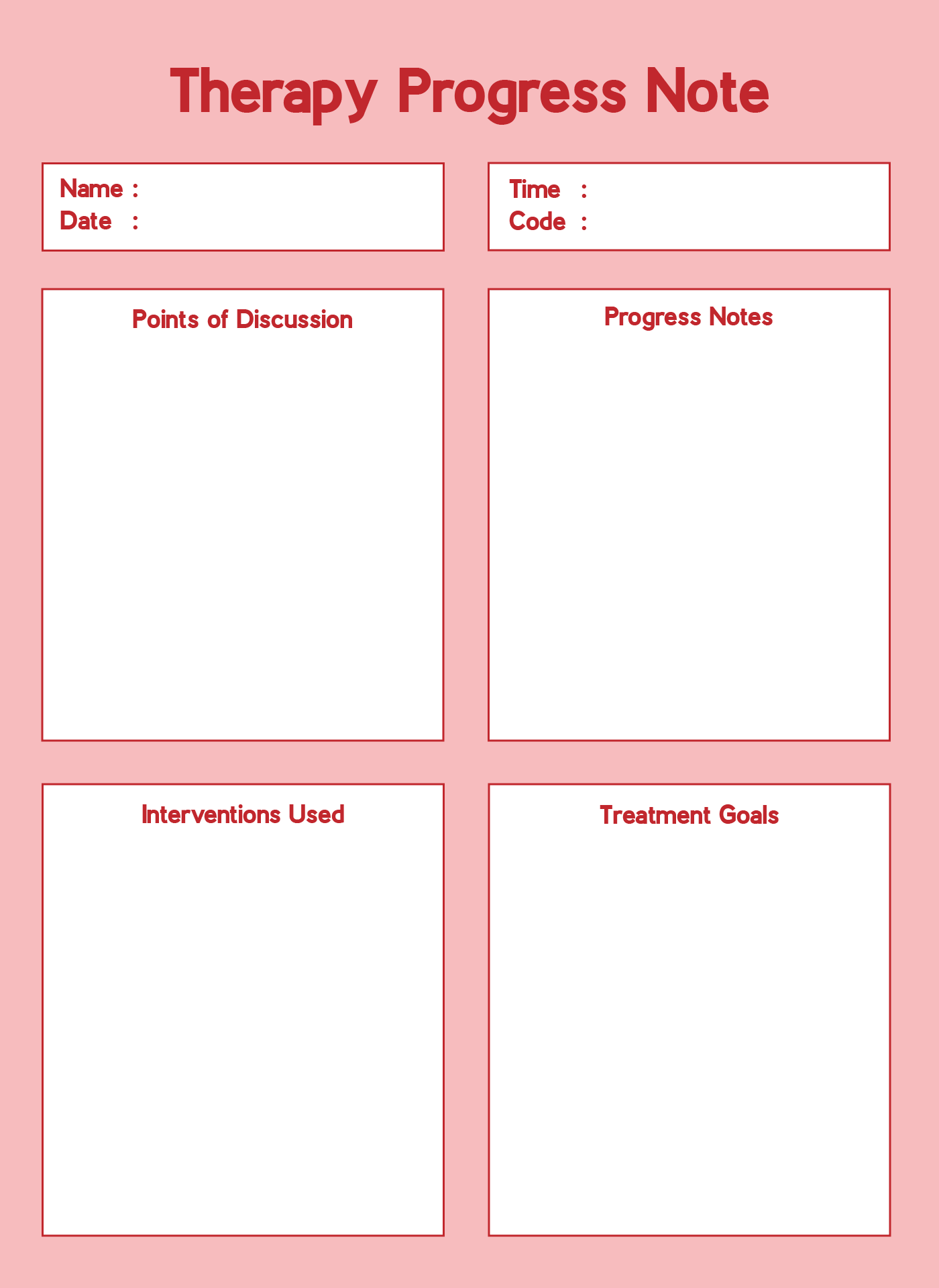Counseling Progress Notes Template For Your Needs