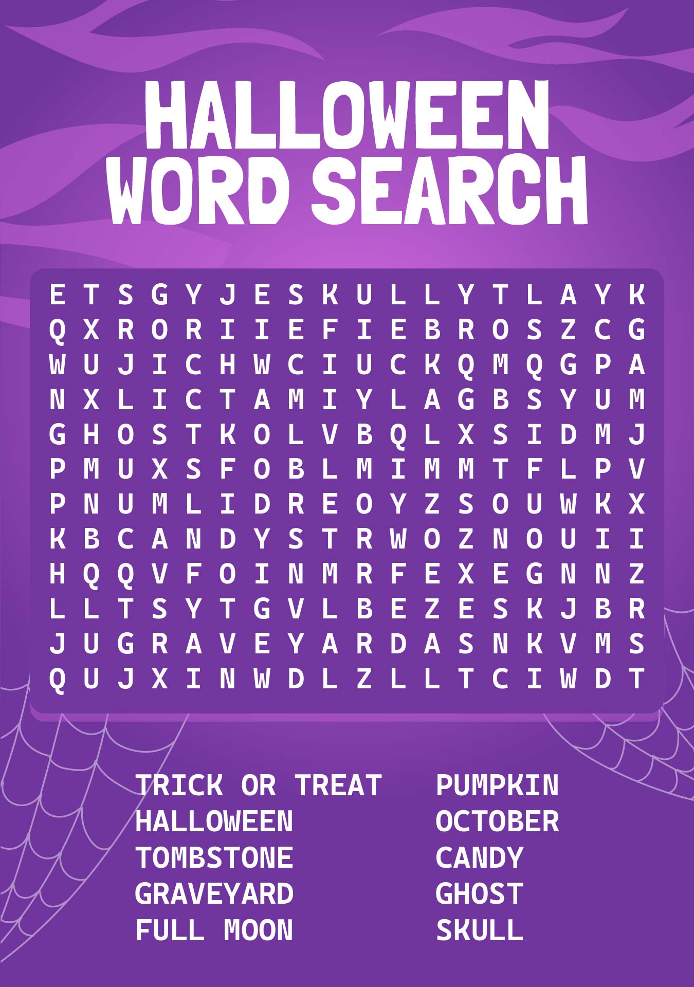 15 Best Free Printable Halloween Word Search Printablee