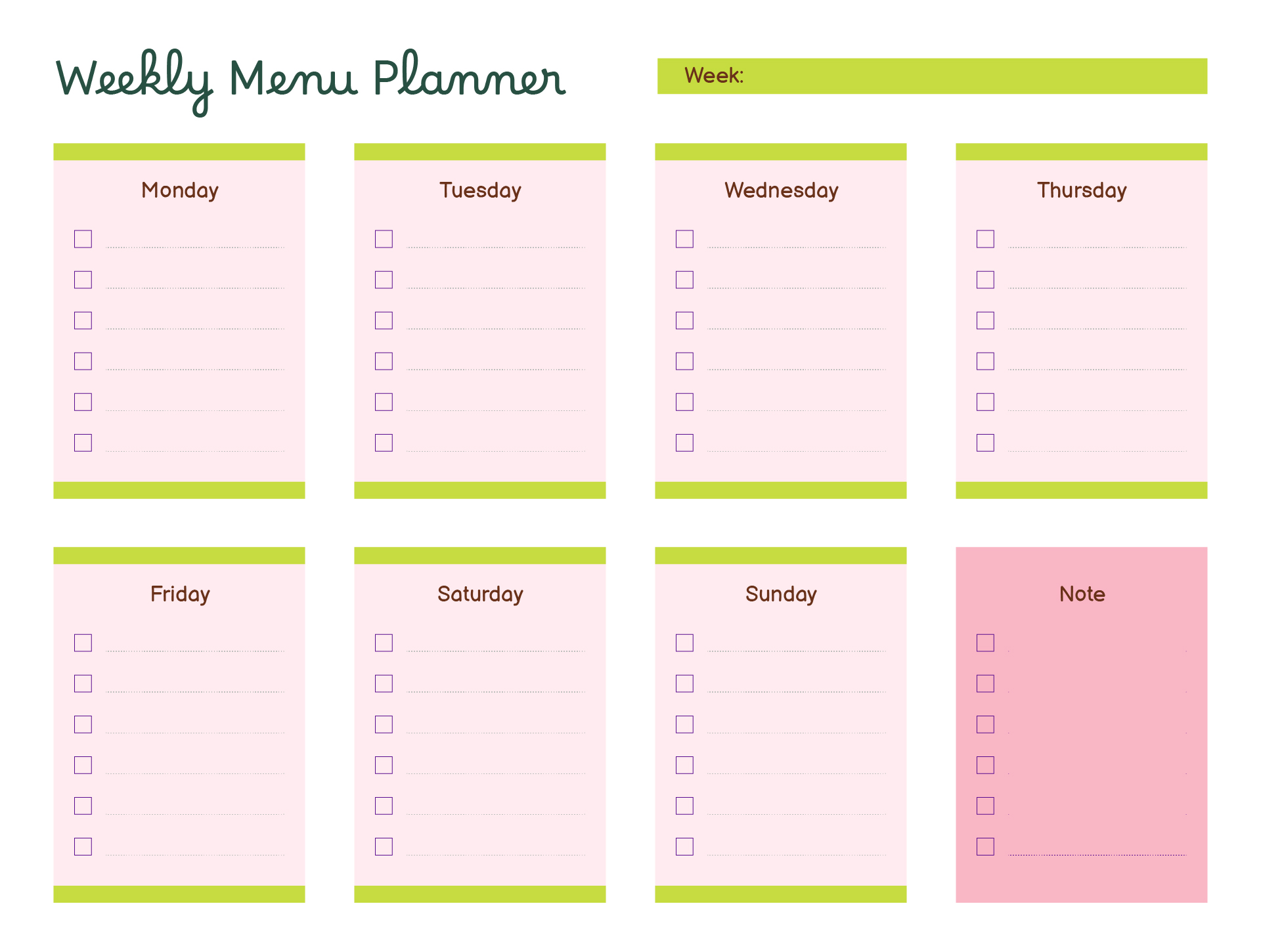 7 Best Blank Meal Planner Sheet Printable Printablee Com Www vrogue co