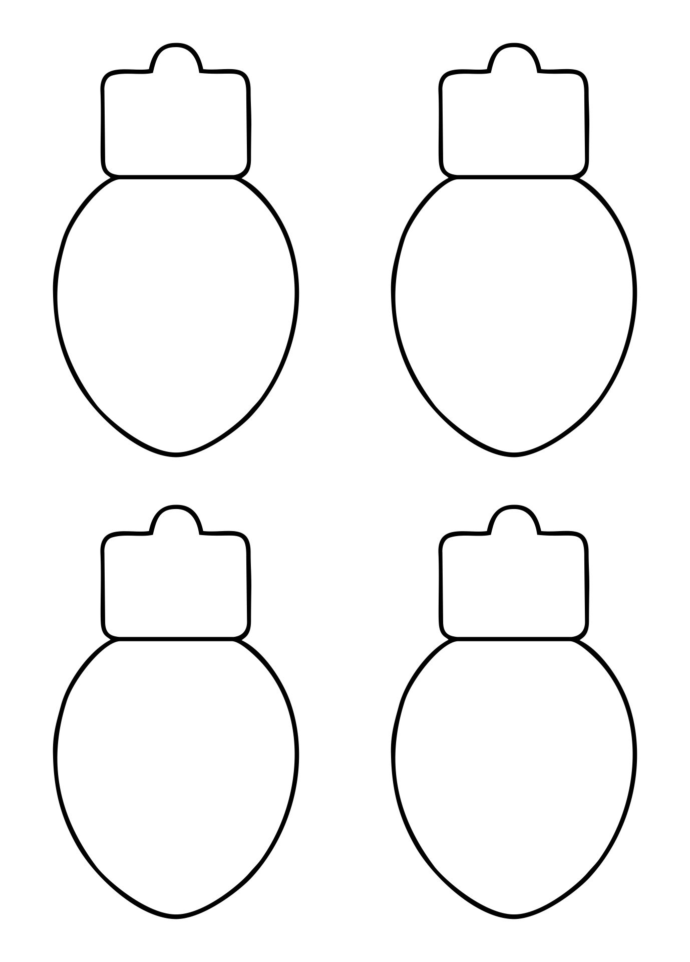 Printable Christmas Light Bulb Template