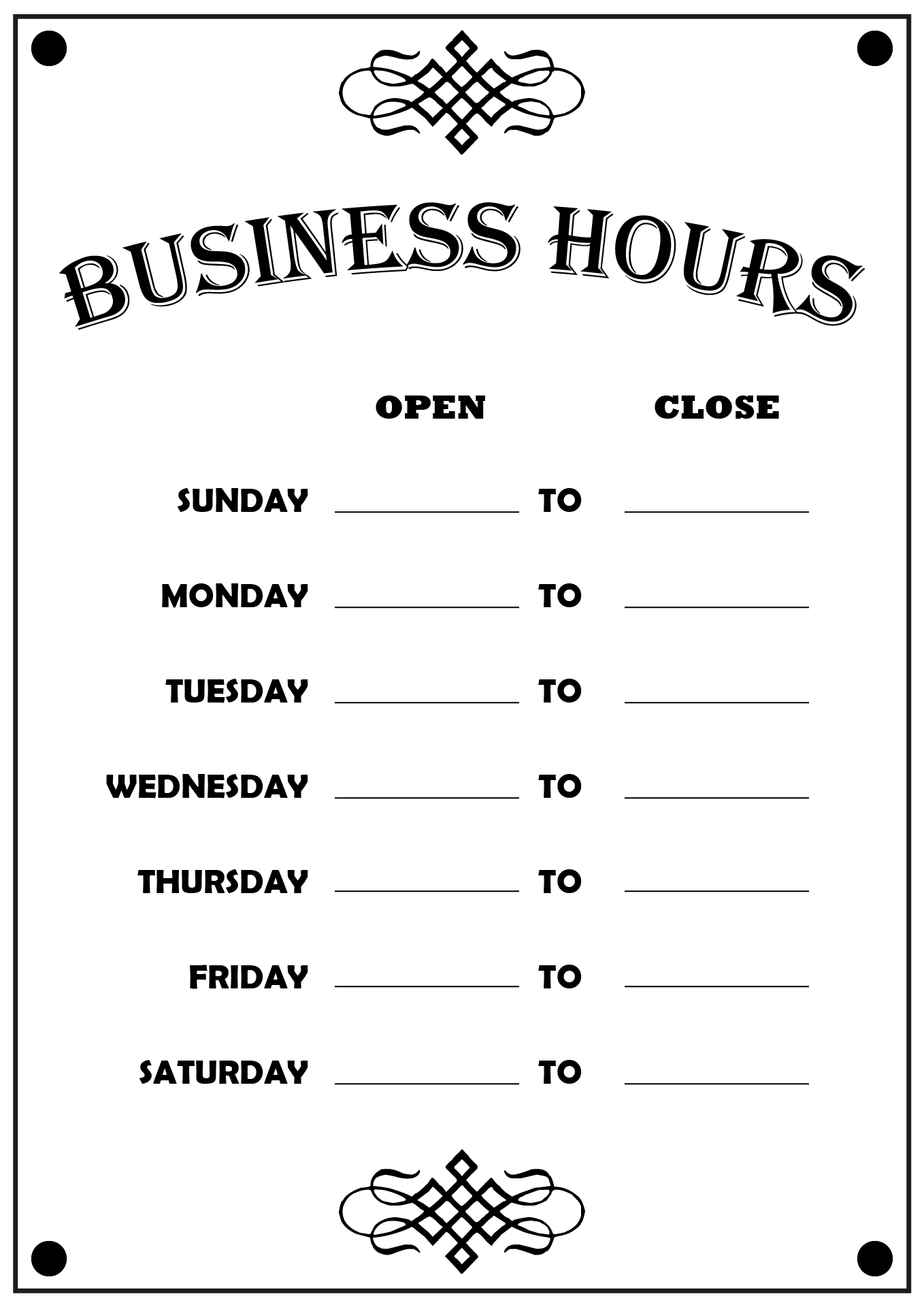 Office Hours Sign Template Free FREE PRINTABLE TEMPLATES